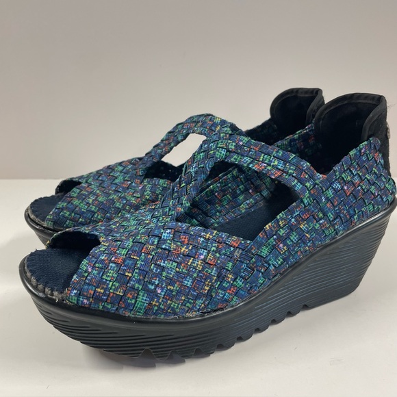 bernie mev. | Shoes | Bernie Mev Multicolored Woven Peep Toe Mary Jane ...